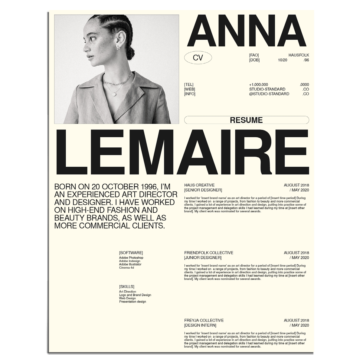 Haus Resume Kit Template | Studio Standard