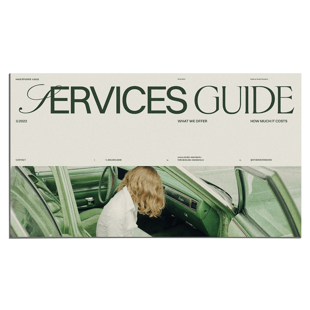 Haus Services Guide Template | Studio Standard