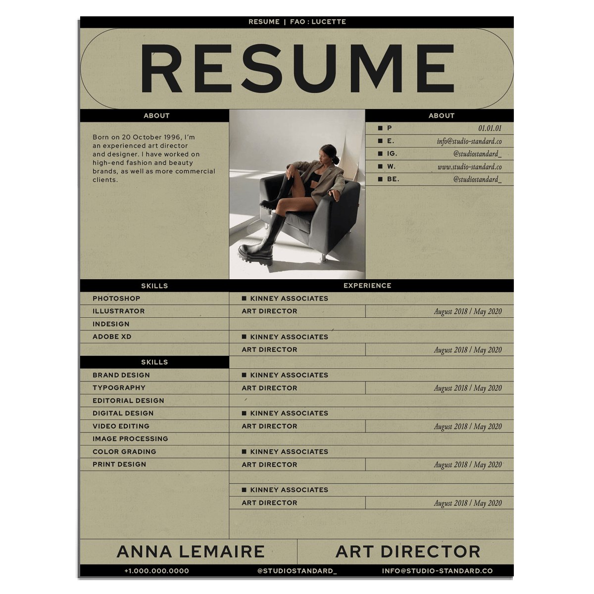 Lucette Resume Kit Template | Studio Standard