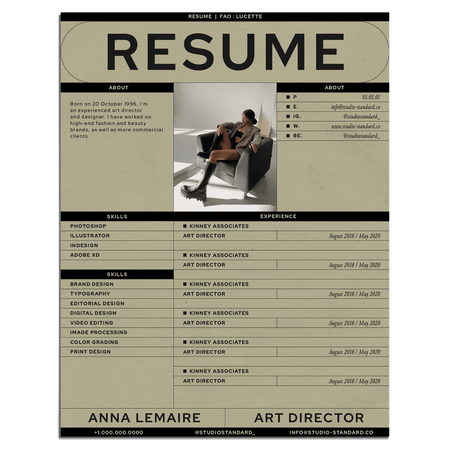 Lucette Resume Kit Template | Studio Standard