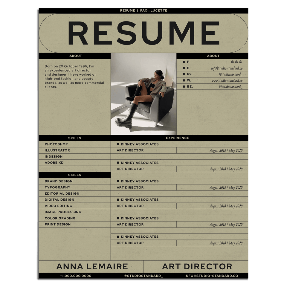 Lucette Resume Kit Template | Studio Standard