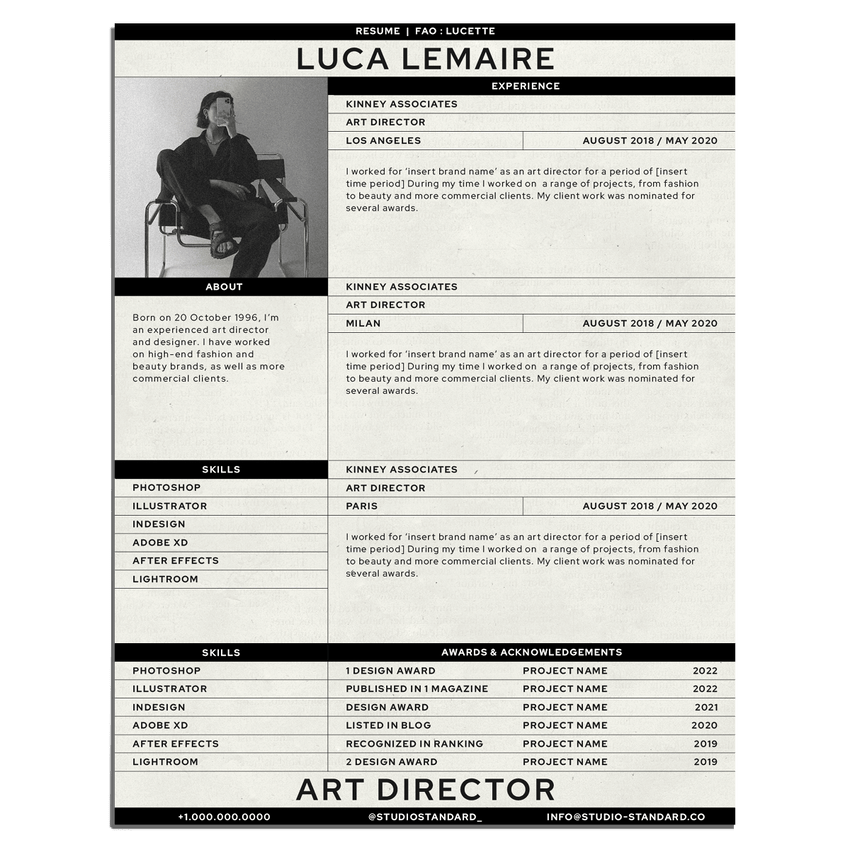 Lucette Resume Kit Template | Studio Standard