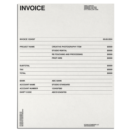 Photographer's Starter Kit | Invoice Templates – Studio Standard
