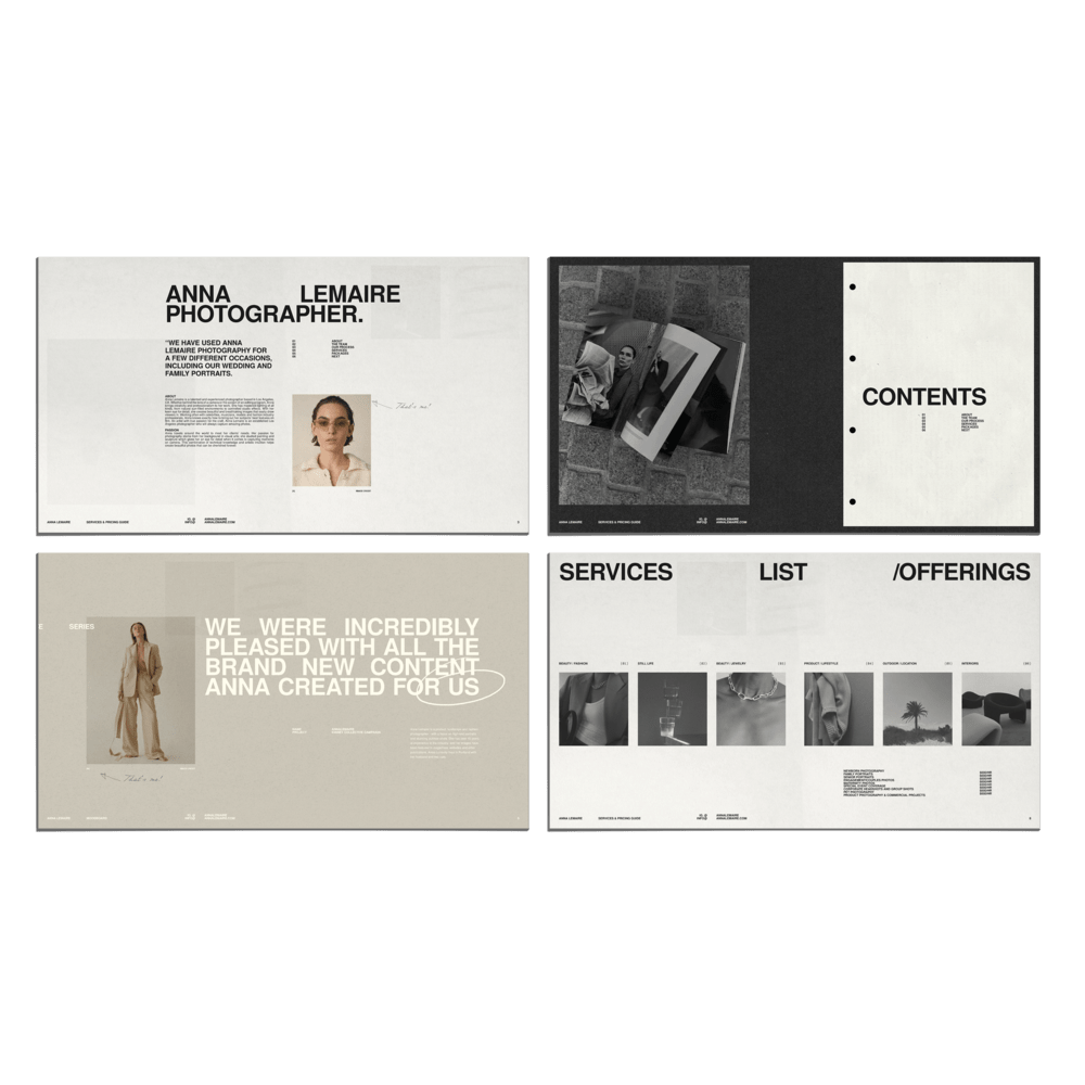 Photographer's Starter Kit: Services Guide Template – Studio Standard