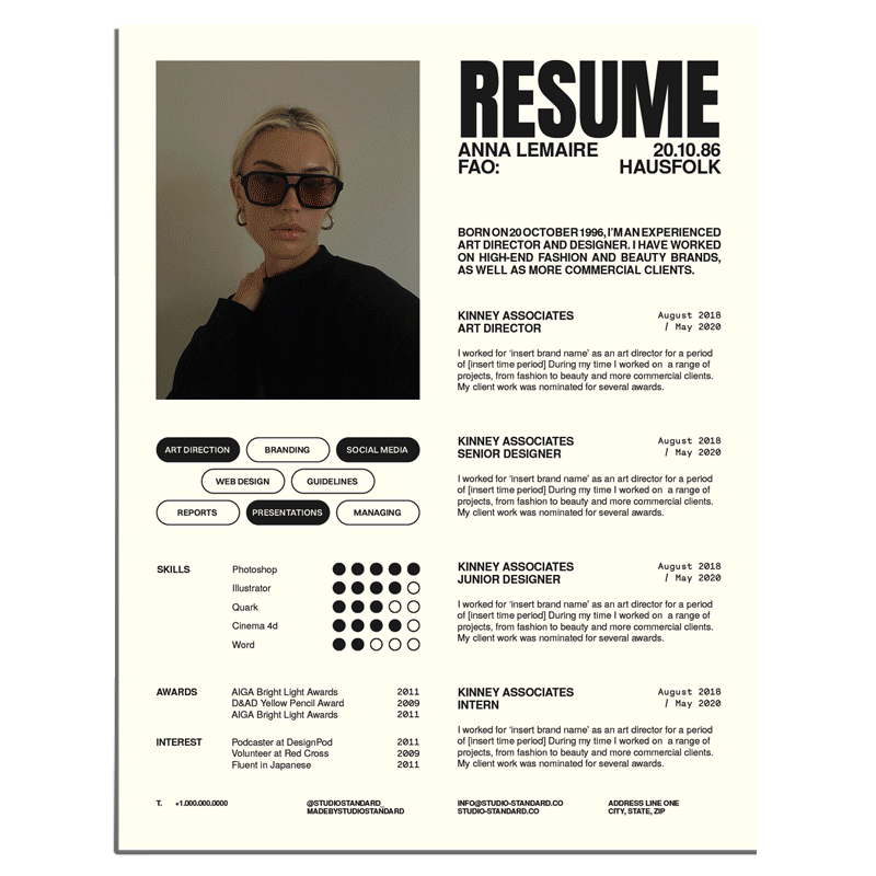 Haus Resume Kit Template | Studio Standard